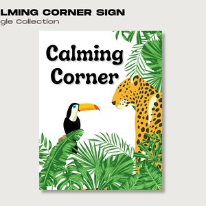 Jungle Calming Corner Bundle, Printable Breathing Techniques, Editable ...