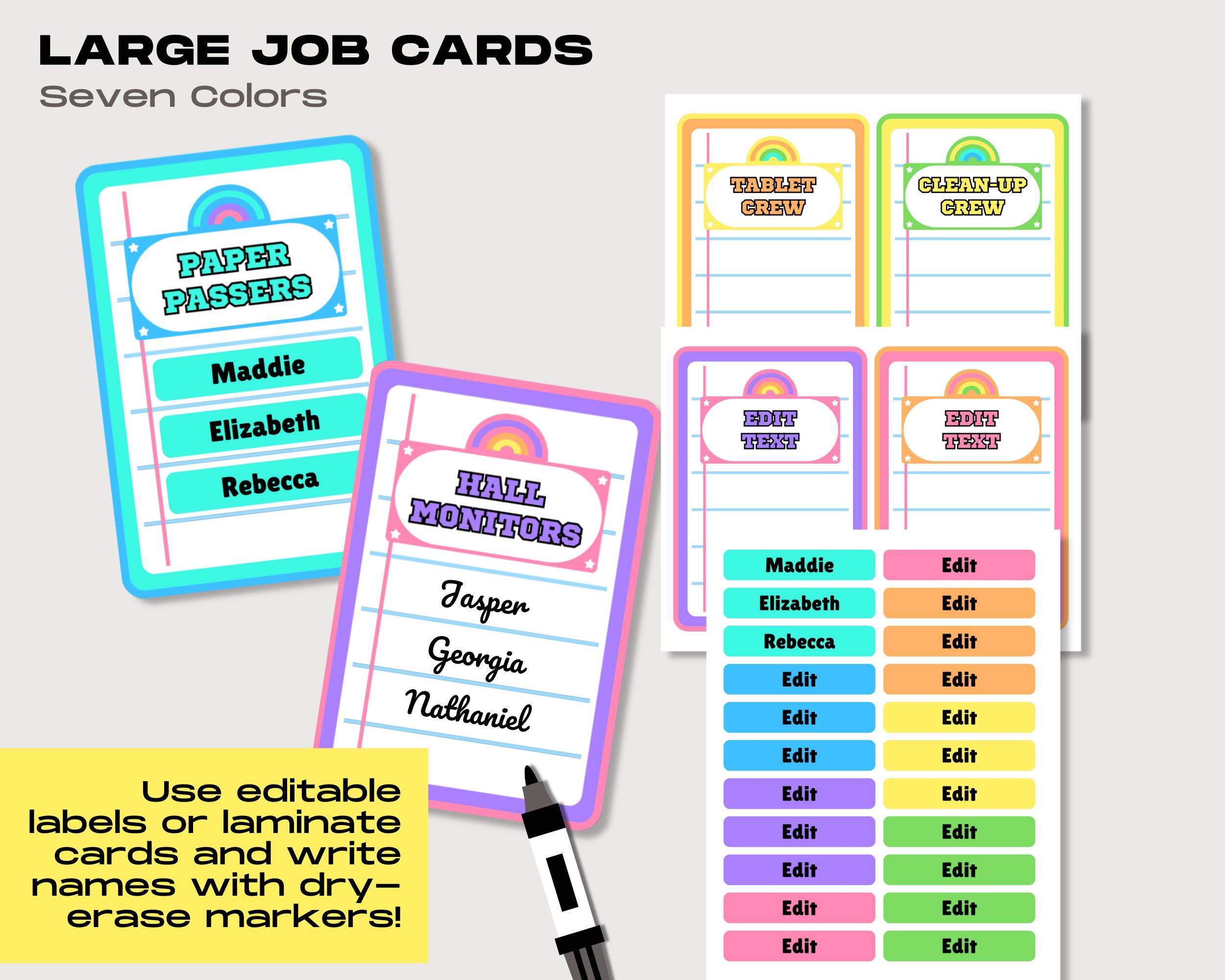 Editable Pastel Classroom Jobs Display, Printable Student Helpers ...