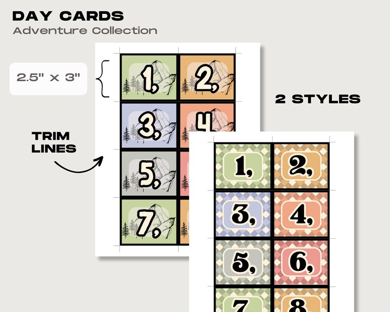 Flip Calendar Display, Printable & Editable Flip Calendar, Adventure ...