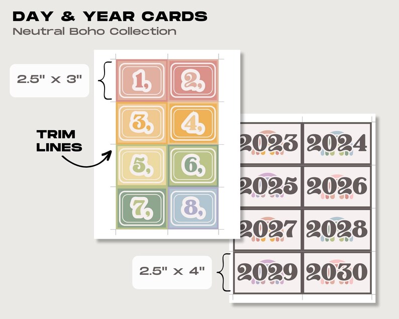 Classroom Flip Calendar Display, Editable Canva Template, Modern Boho ...