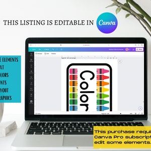 Crayon Color Printable Posters: Editable Classroom Decor (canva ...