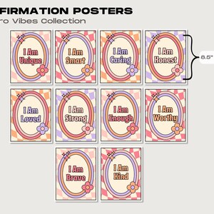 Retro Affirmation Station Printable, Editable Affirmation Posters ...