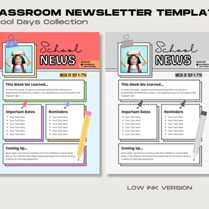 Editable Classroom Newsletter Template: Printable School News (canva ...