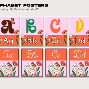 Groovy Garden Learning Posters, Printable & Editable Alphabet Posters ...
