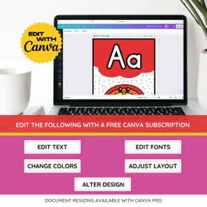 Rainbow Alphabet Classroom Posters: Cursive & Modern (canva Template ...
