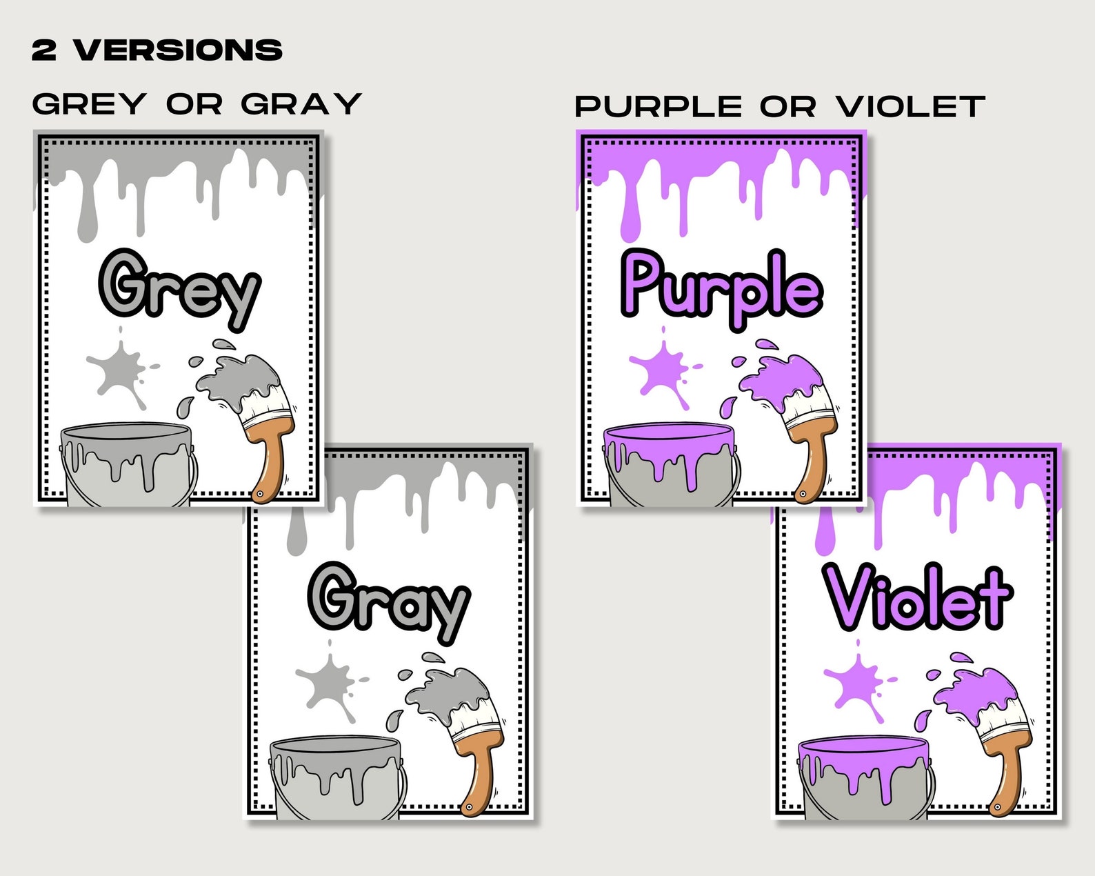 Bright Rainbow Color Posters, Color Flash Cards, Editable Color Posters ...