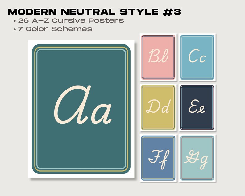 Animal Alphabet Classroom Posters: Modern Neutral Decor (canva Template ...