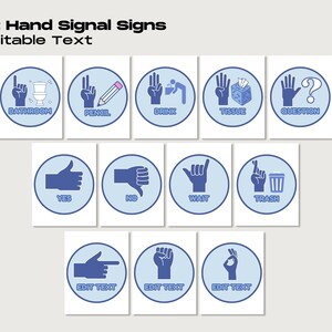 Ocean Theme Hand Signals, Printable & Editable Classroom Hand Signal ...