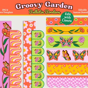 Groovy Bulletin Borders, Printable & Editable Borders, Display Borders ...