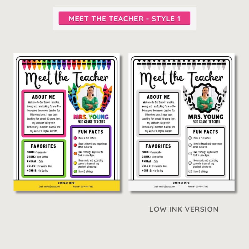 Rainbow Crayon Meet the Teacher Letter Template: Editable Printable ...