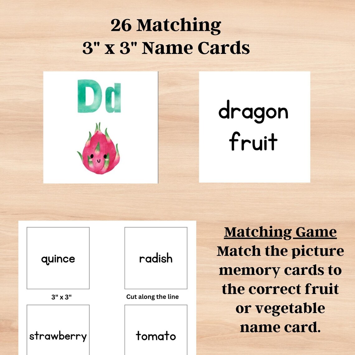 Pre-k Toddler Alphabet Flash Cards 26 Watercolor Fruit - Etsy