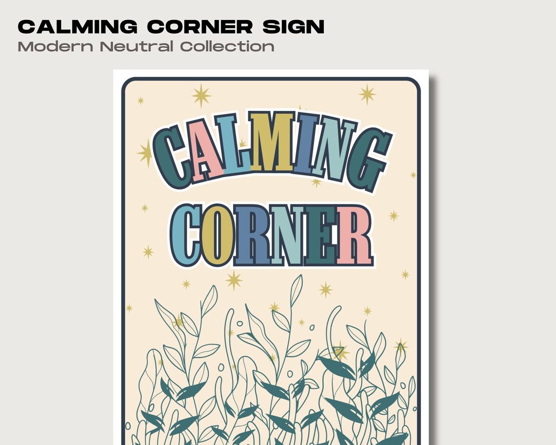 Calming Corner Posters: Modern Neutral Classroom Decor (canva Template ...