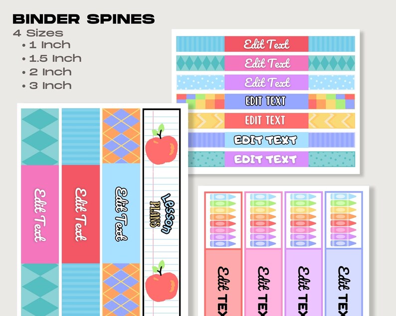 Rainbow Binder Covers Template, Printable Editable Binder Covers ...