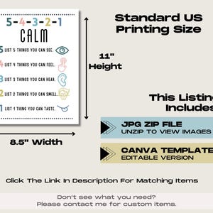Calming Corner Posters, Breathing Exercises, Printable & Editable ...