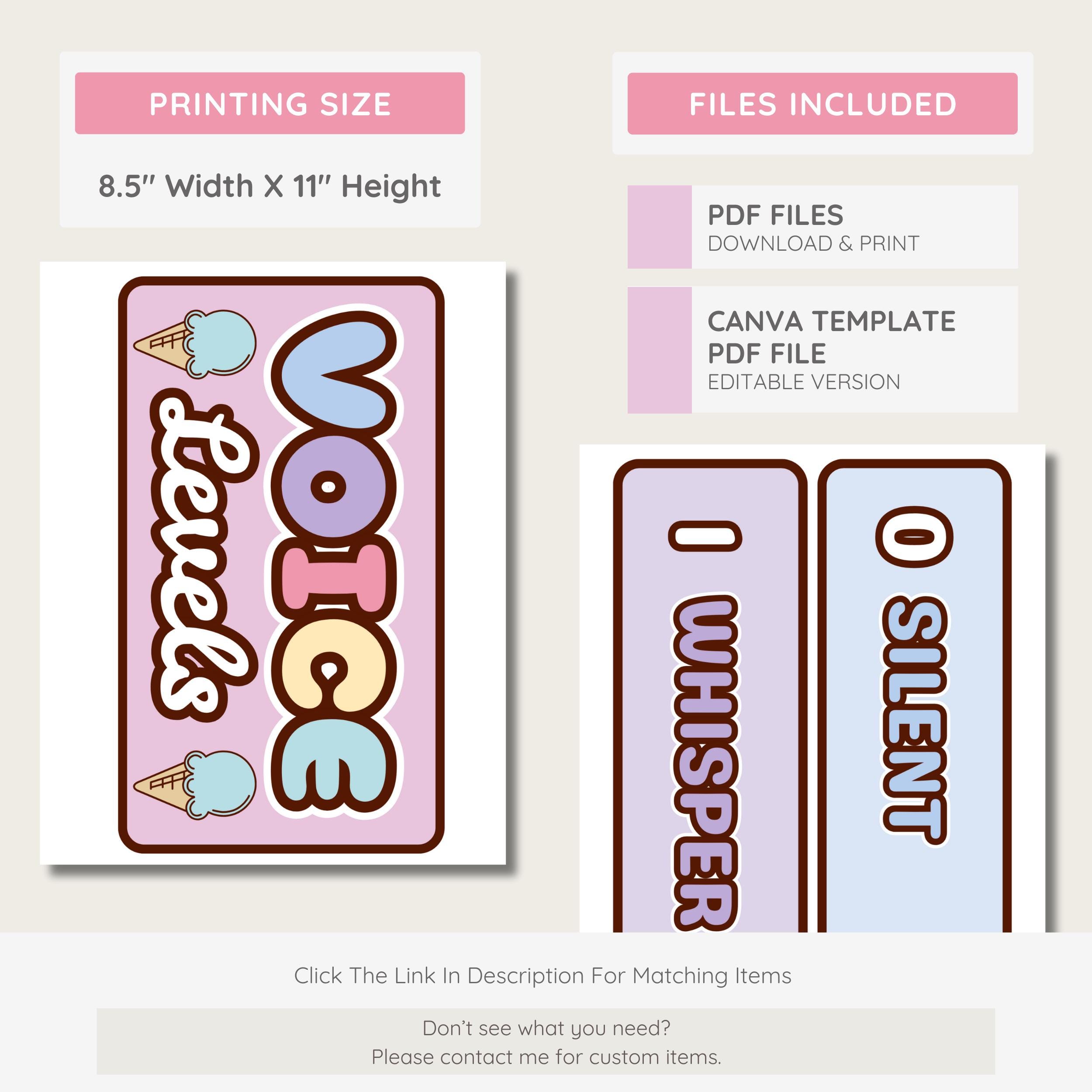 Voice Levels Classroom Display: Pastel Decor, Editable Poster (canva ...