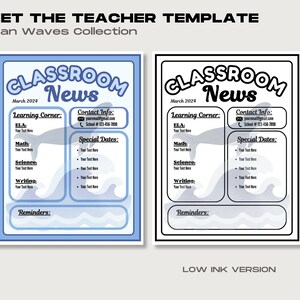 Ocean Theme Meet the Teacher and Classroom Newsletter, Printable ...