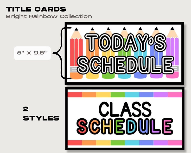 Bright Rainbow Class Schedule, Editable Classroom Schedule Display ...