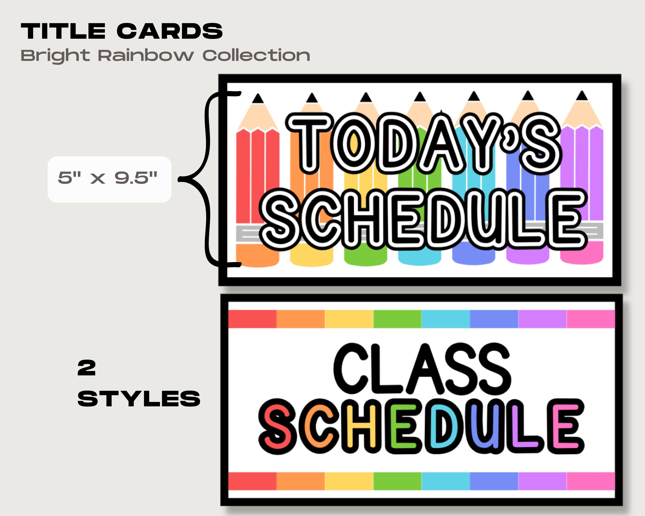 Bright Rainbow Class Schedule: Editable Classroom Decor (digital ...