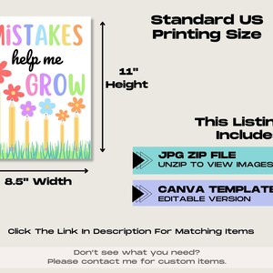 Growth Mindset Classroom Posters, Printable Editable Classroom Prints ...