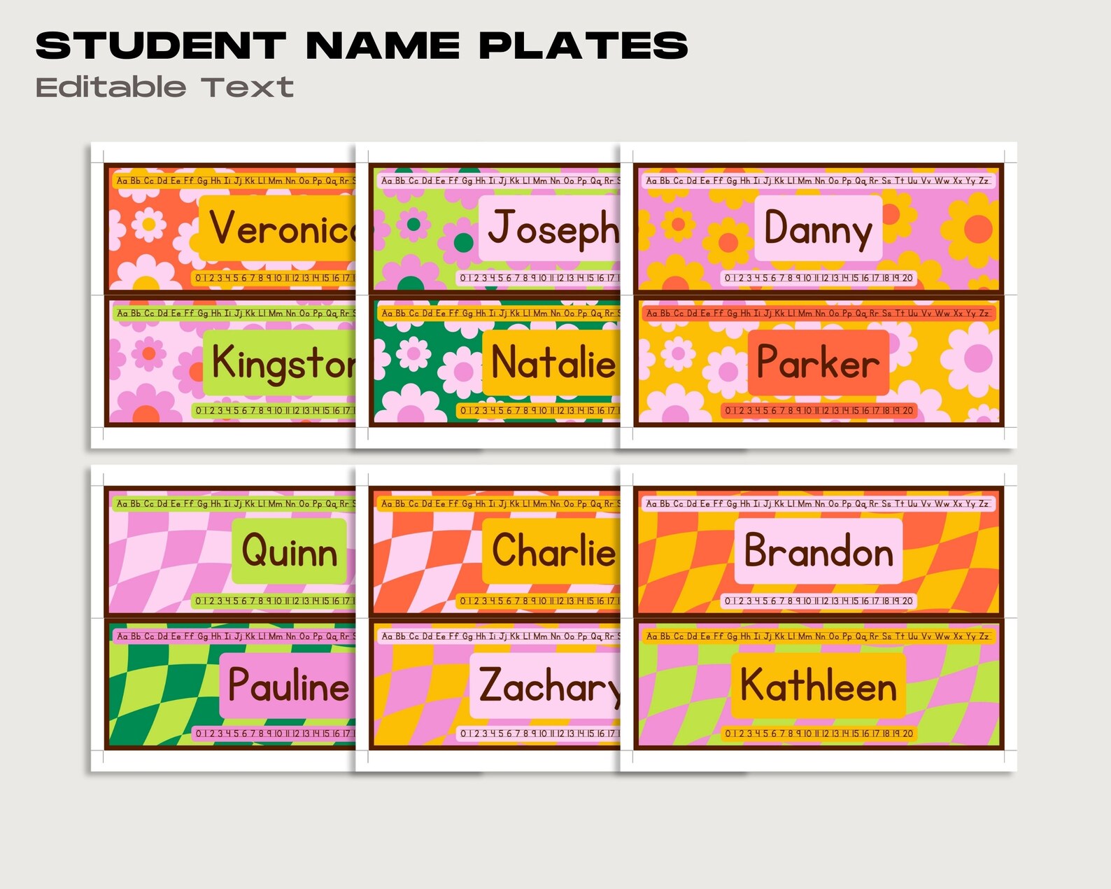 Student Name Plates, Printable & Editable Student Name Tags, Classroom ...