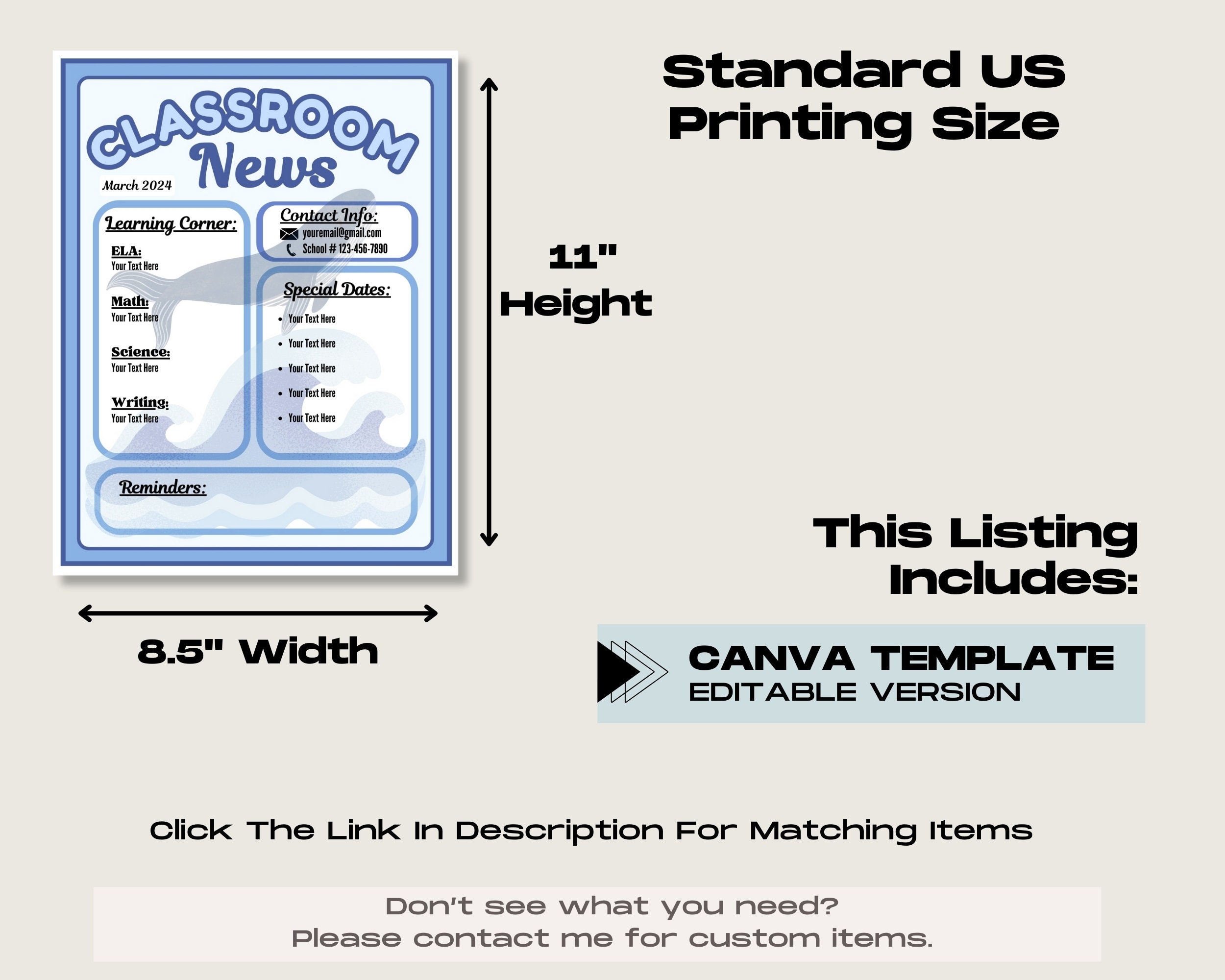 Ocean Theme Meet the Teacher and Classroom Newsletter, Printable ...