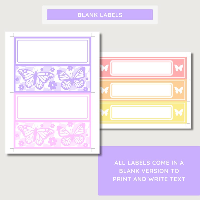 Butterfly Pastel Classroom Labels: Editable Storage Decor (PDF, Canva ...