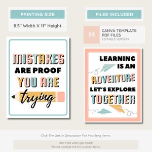 Calm Modern Classroom Decor Bundle, Printable & Editable School Room ...