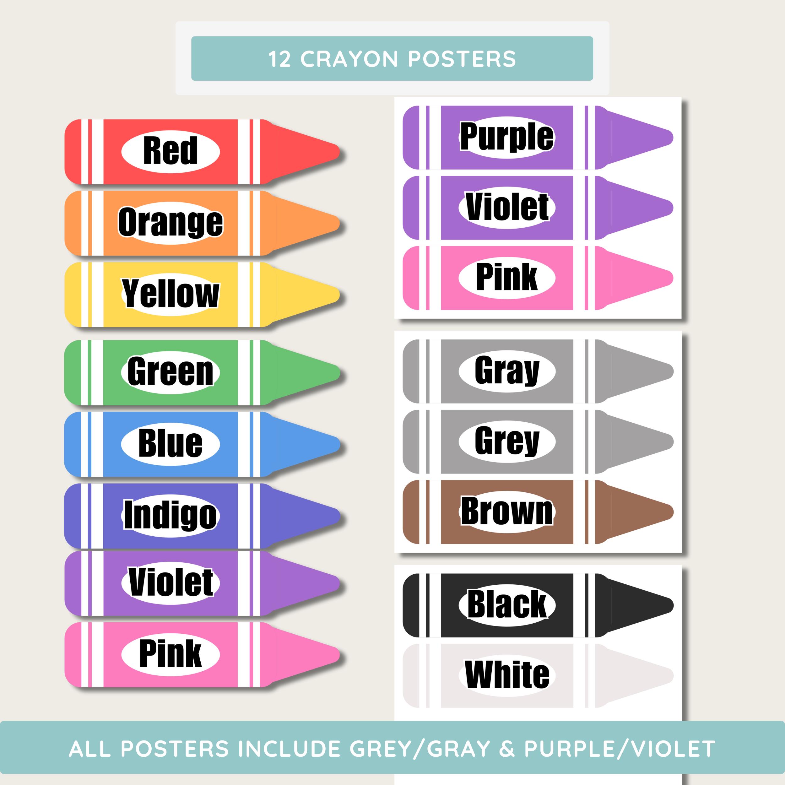 Classroom Color Posters: Crayon Theme, Editable Teacher Decor (digital ...