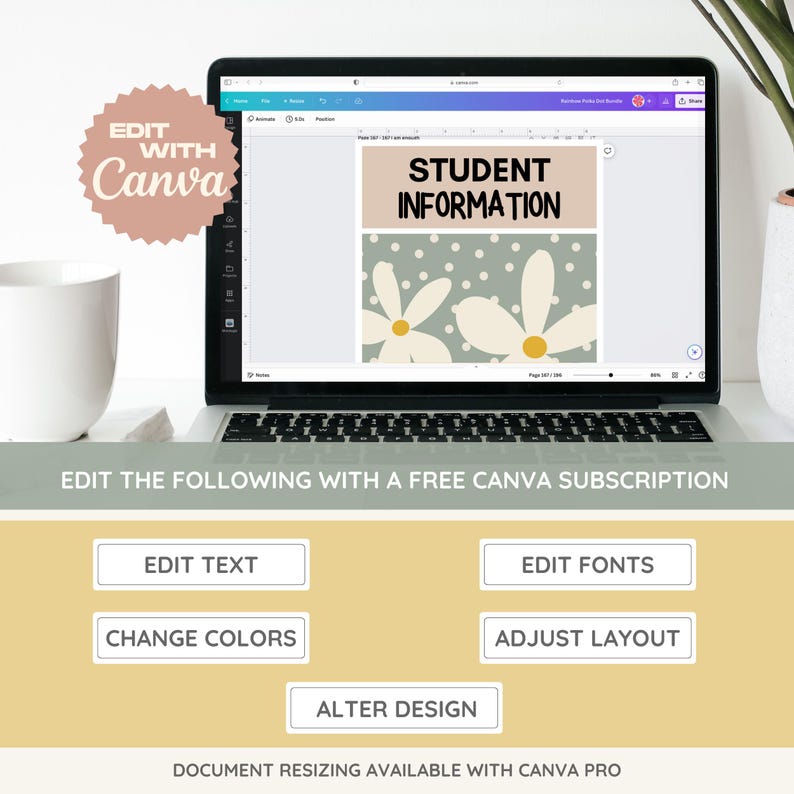 Printable Boho Binder Covers & Spines, Editable Teacher Binder Covers ...