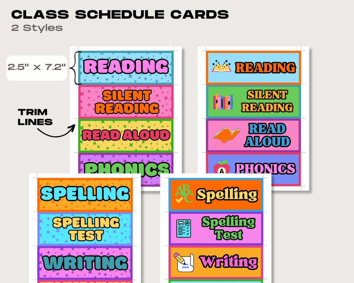 Classroom Schedule Display, Printable & Editable Class Schedule ...