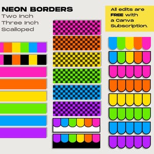 Neon Bulletin Board Bundle, Editable & Printable Neon Bulletin Board ...