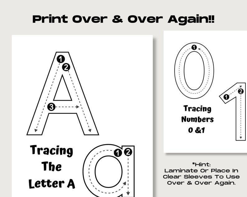 ABC Tracing and Writing Worksheets, ABC Finger Tracing Printable, Pre-k ...
