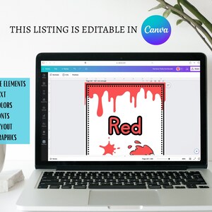 Bright Rainbow Color Posters Color Flash Cards Editable - Etsy