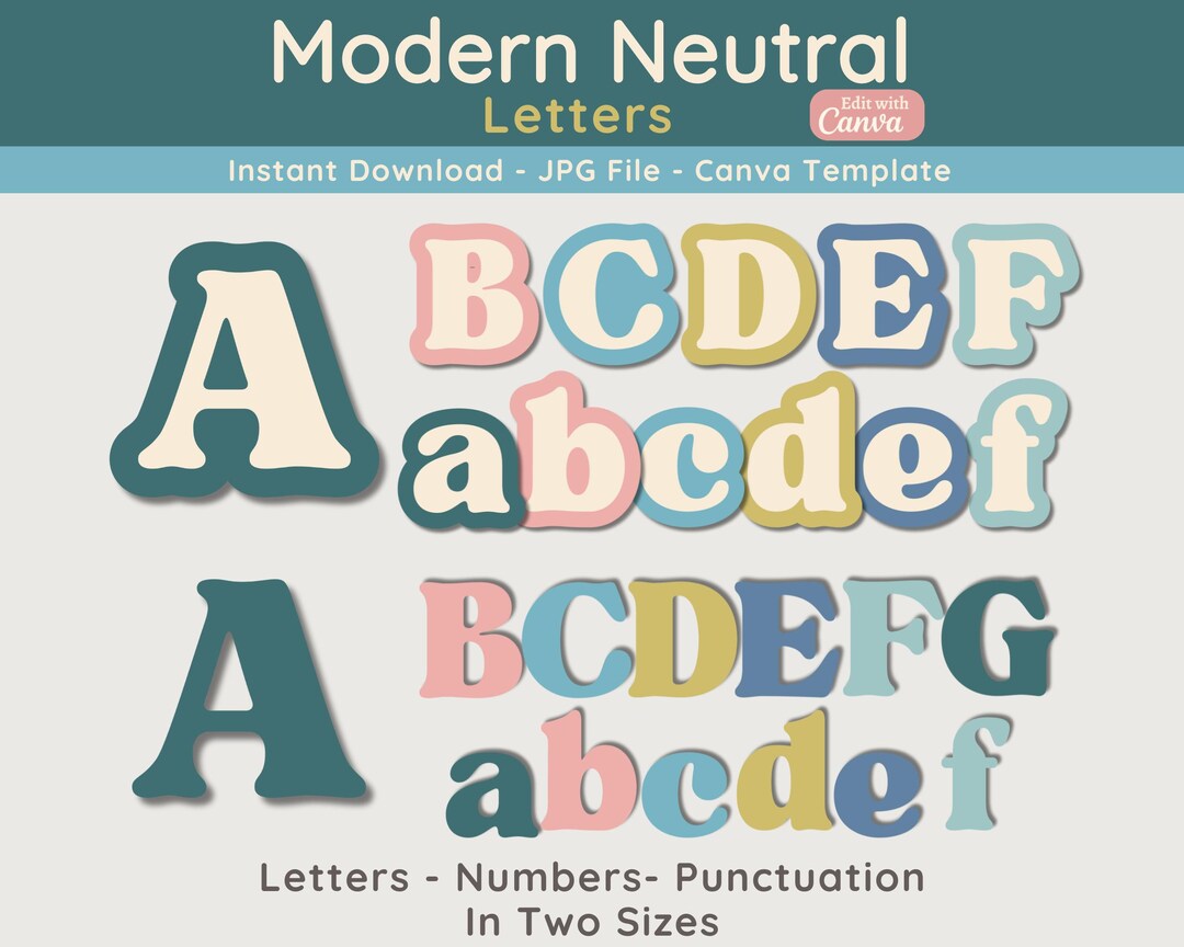 Printable A-Z Bulletin Letters, Neutral Letters for Bulletin Board ...
