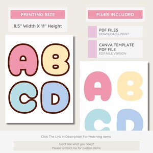 Pastel Bulletin Board Letters, Printable & Editable Display Letters ...