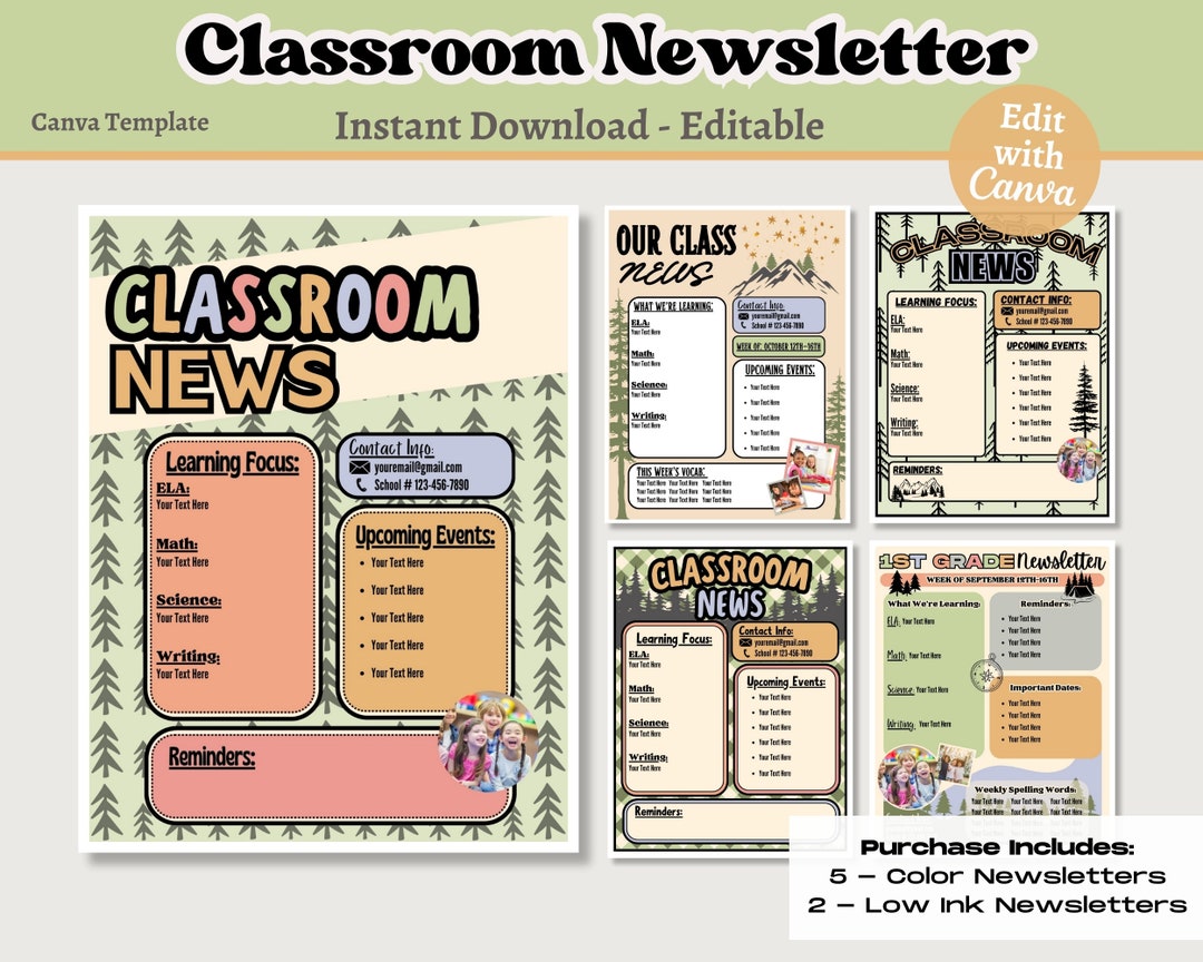 Printable & Editable Classroom Newsletter, Back to School Letter ...