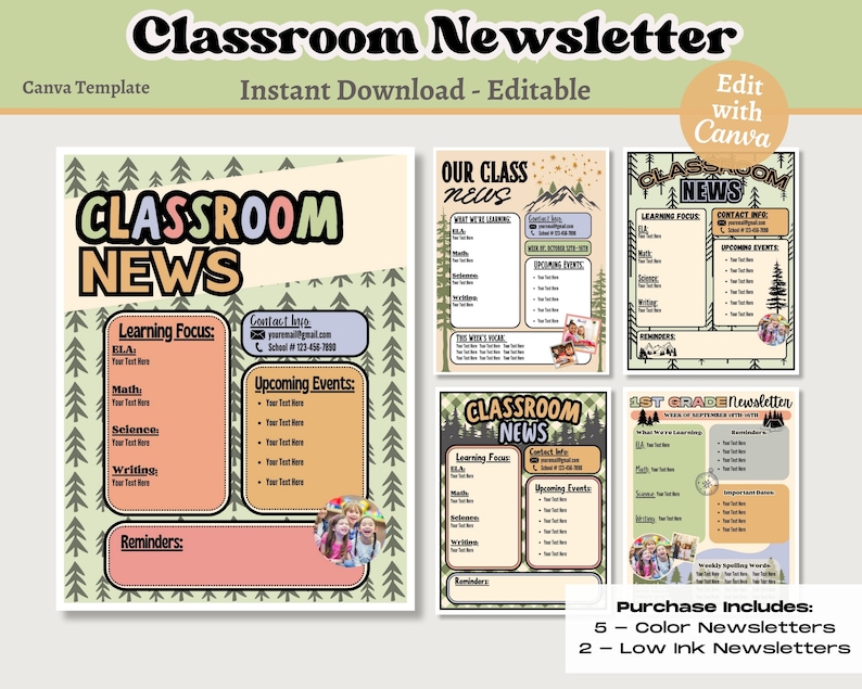 Printable & Editable Classroom Newsletter, Back to School Letter ...