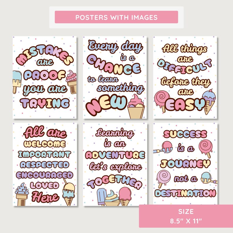 Growth Mindset Posters: Pastel Classroom Decor (canva Template) - Etsy