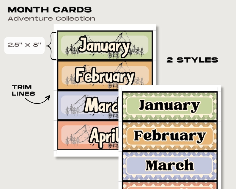 Flip Calendar Display, Printable & Editable Flip Calendar, Adventure ...