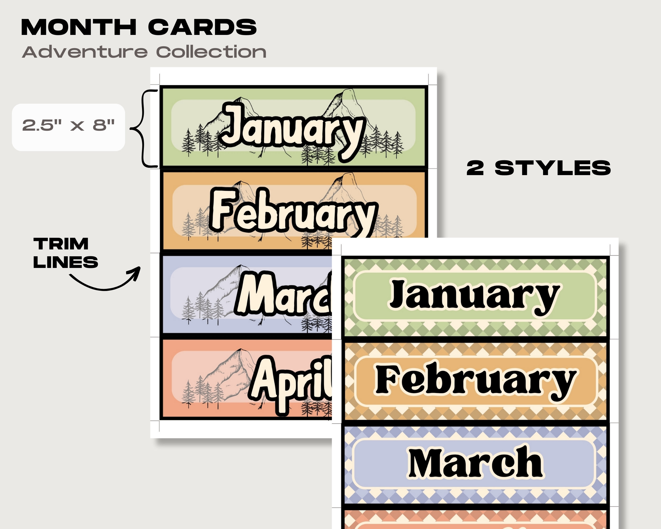 Flip Calendar Display, Printable & Editable Flip Calendar, Adventure ...