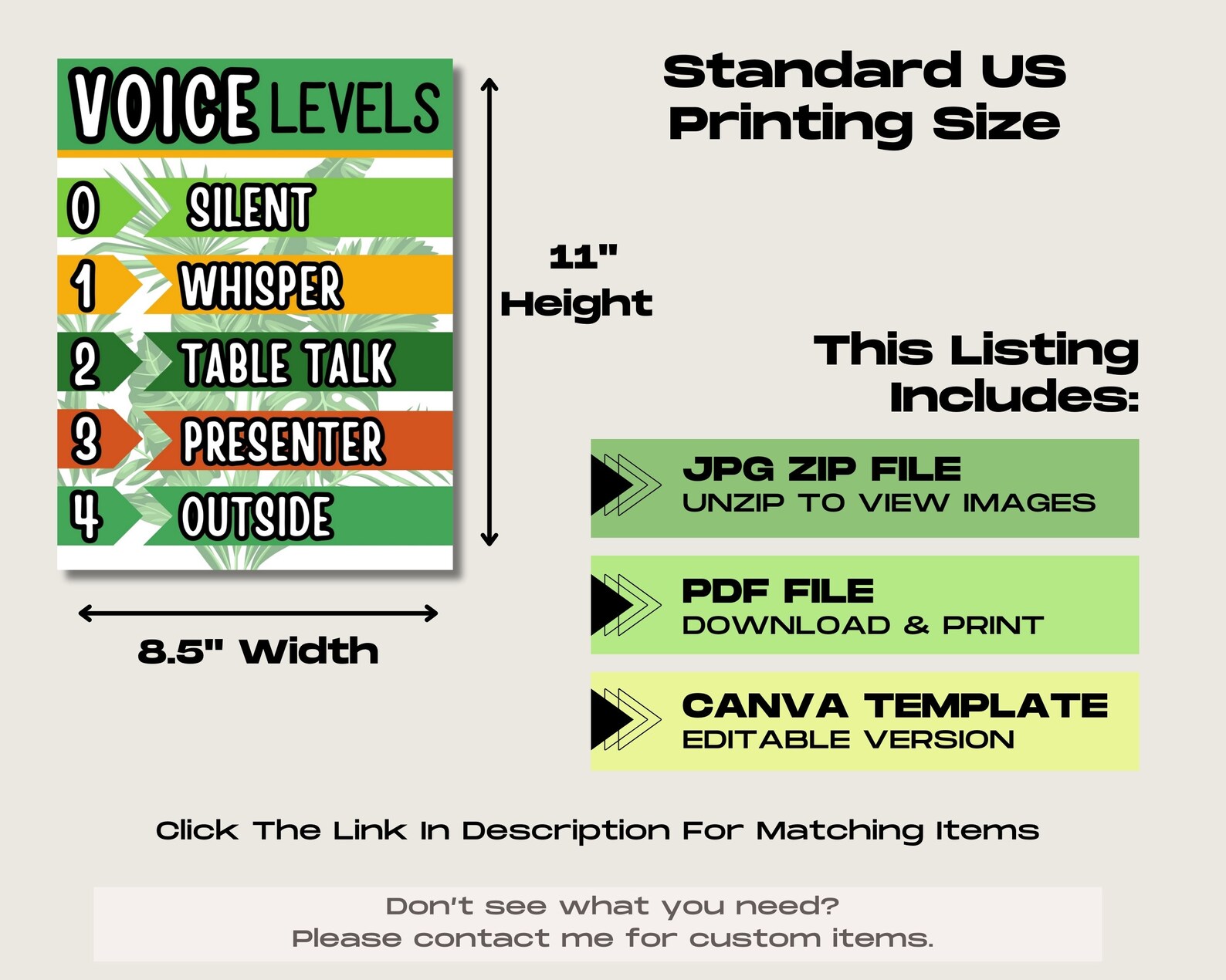 Jungle Voice Levels Poster: Classroom Management (canva Template ...