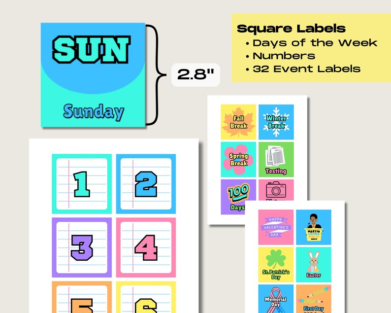 Editable Pastel Calendar Bundle, Printable Classroom Wall Calendar ...