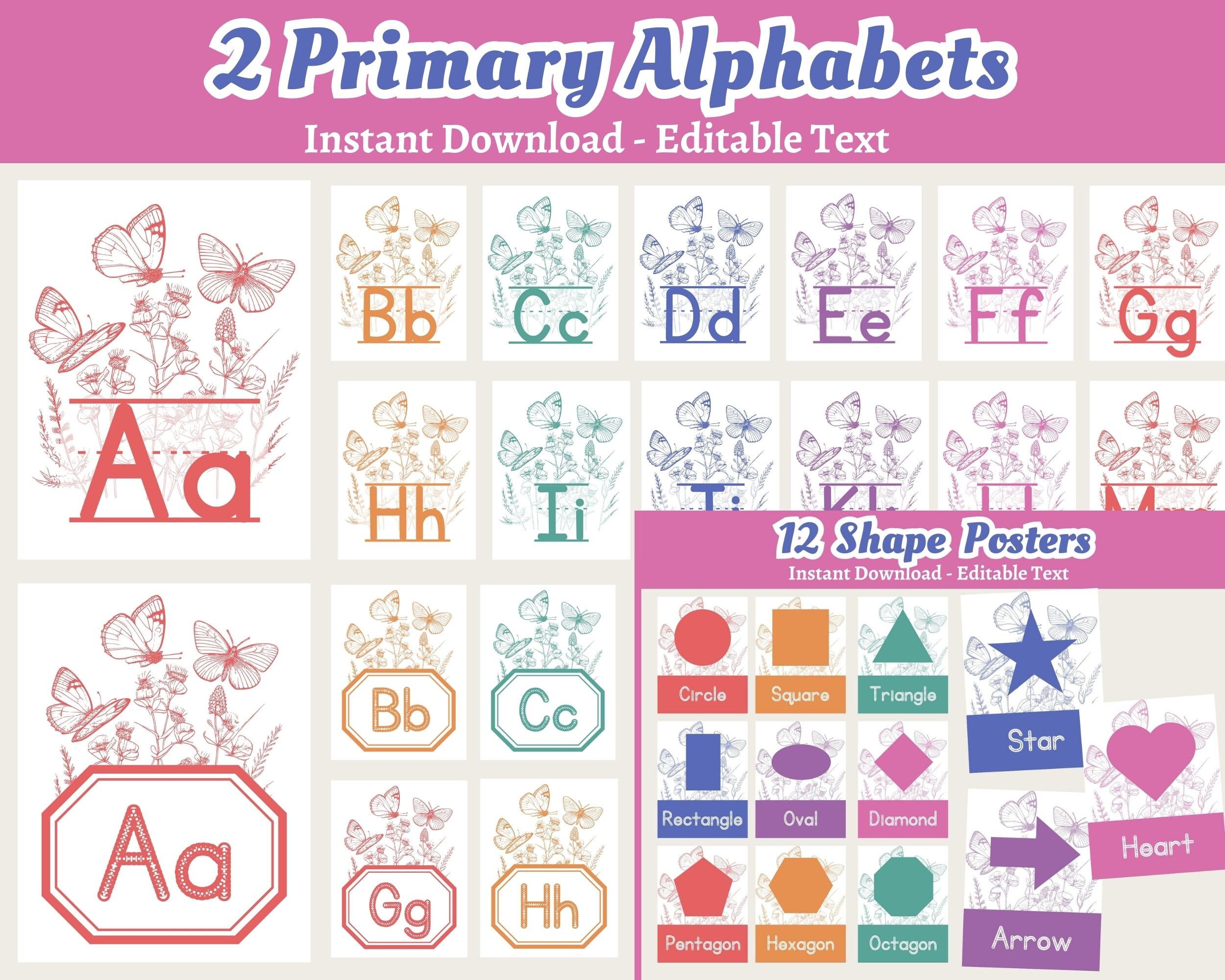 Rainbow Wildflower Classroom Decor Bundle: Editable Canva Templates ...