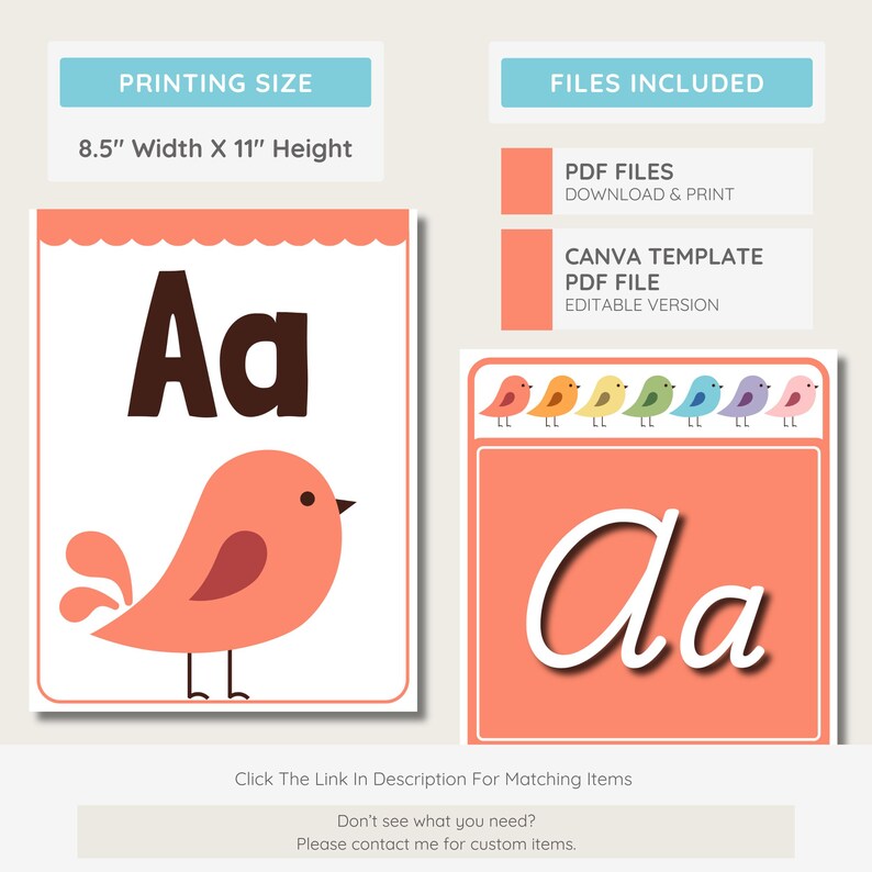 Retro Chicks Alphabet Classroom Posters: A-Z Cursive Printable (canva ...
