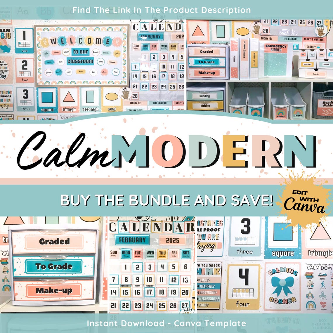 Calming Corner Posters: Breathing Exercises, Neutral Classroom Decor ...
