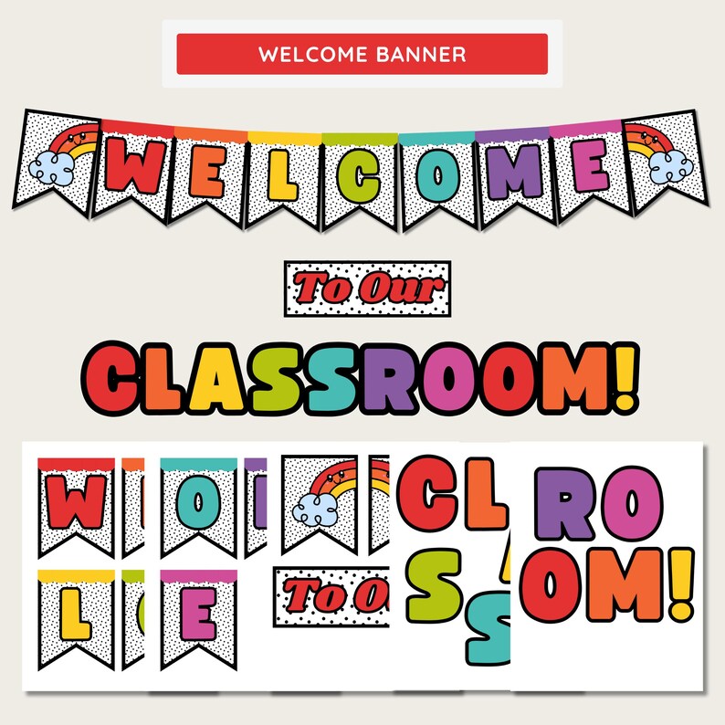 Rainbow Classroom Welcome Display: Editable Teacher Door Decor (canva ...