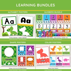 Dinosaur Classroom Decor Theme Bundle, Printable & Editable Elementary ...