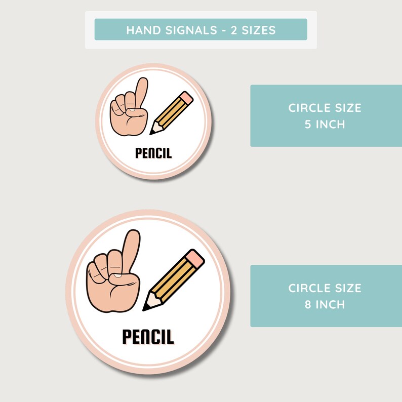 Calm Modern Classroom Hand Signal Posters, Printable & Editable School ...