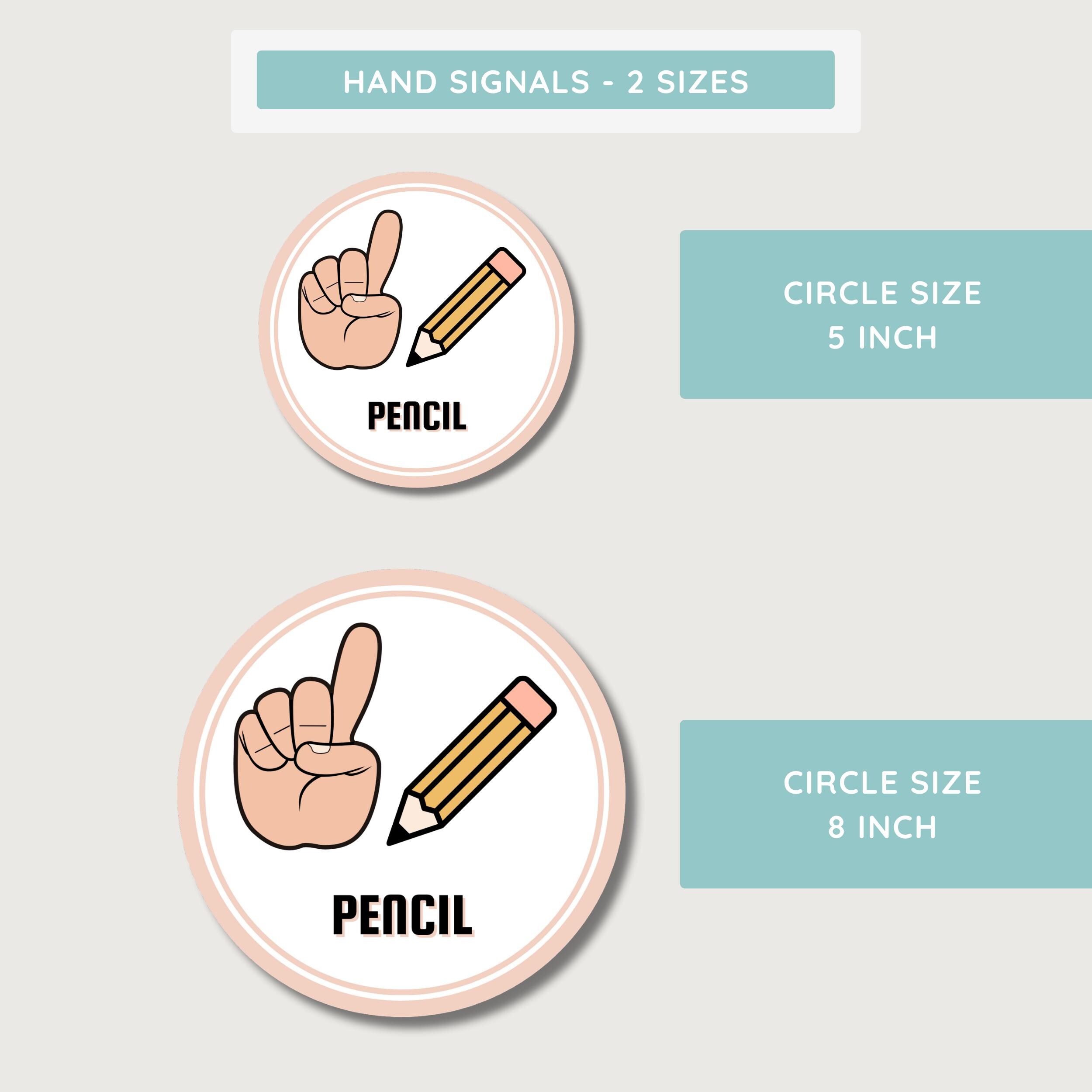 Calm Modern Classroom Hand Signal Posters, Printable & Editable School ...