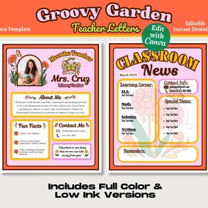Meet the Teacher, Printable & Editable Classroom Newsletter, Retro ...